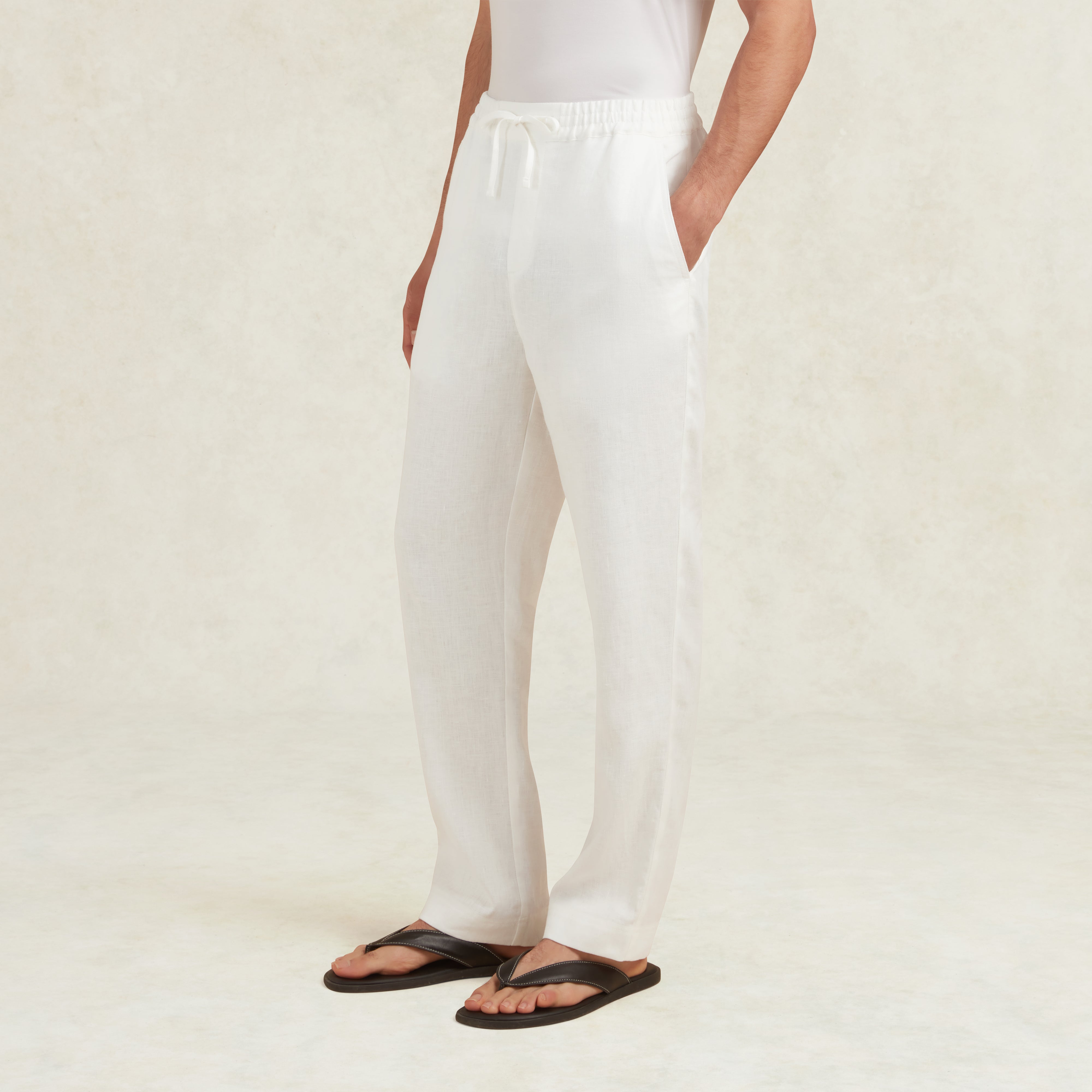 AVILA DRAWSTRING LINEN TROUSER - WHITE | CHÉ STUDIOS – CHÉ Studios