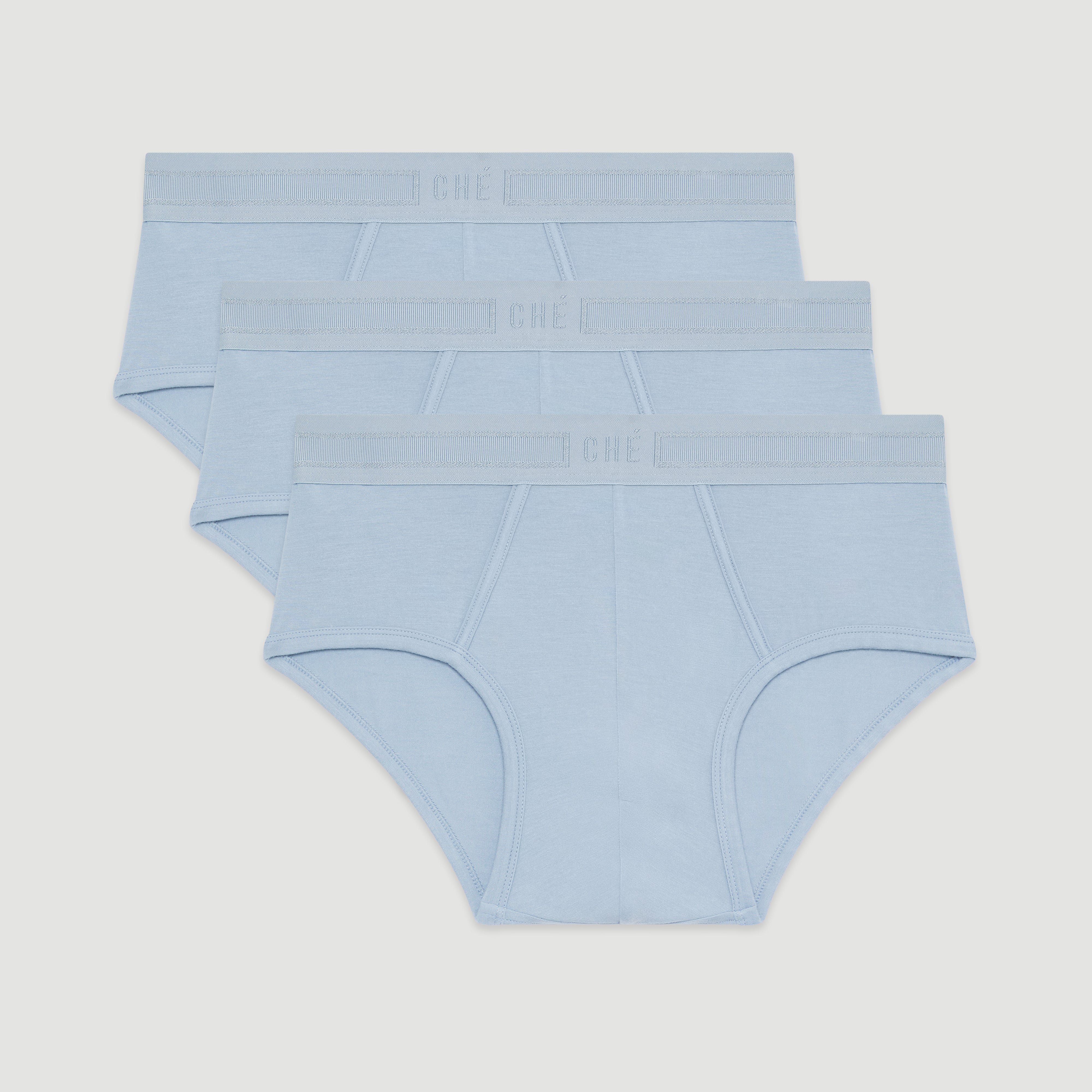 3 x Men's TENCEL™ Modal Boxer Briefs - Powder Blue | CHÉ Studios